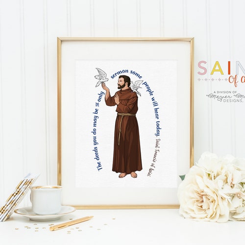 Saint Francis of Assisi Saint Print Saint Card Catholic - Etsy
