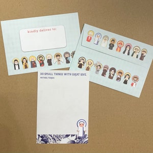 Set of 14 Assorted Saint Note Cards and Saint Patterned Envelopes ...