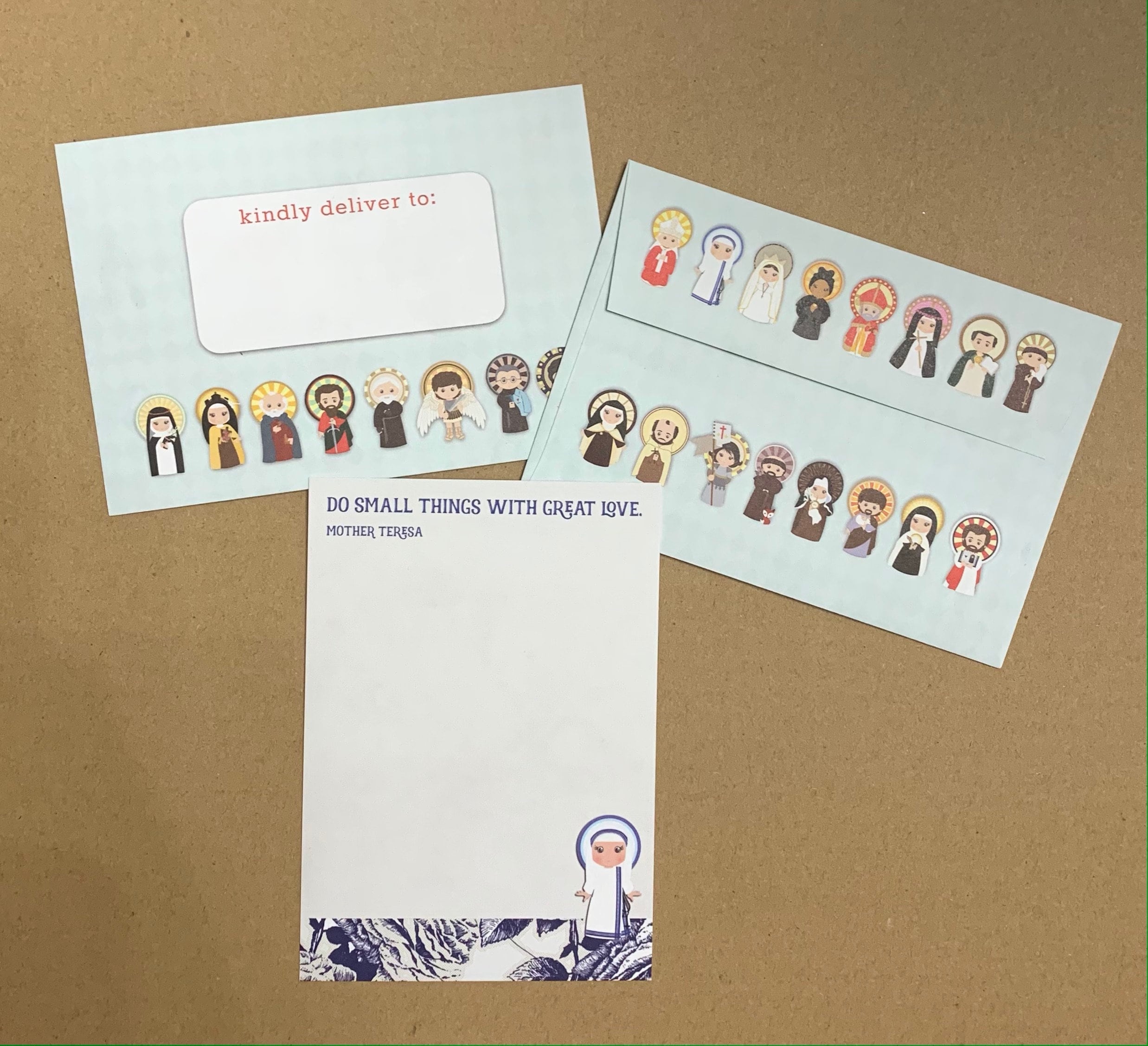 Set of 14 Assorted Saint Note Cards and Saint Patterned Envelopes ...