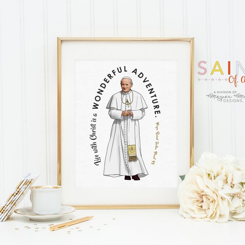 St. Pope John Paul II Art Print Catholic - Etsy