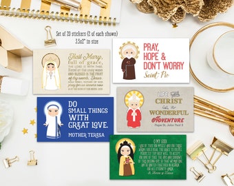 Set of 40 Saint Stickers SET 1. Kids Saint Stickers. First Communion ...