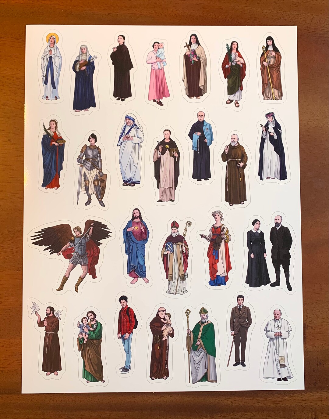 Set of 26 - 2" Vinyl Waterproof Saint Stickers. 8.5" X 10.5" Saint ...