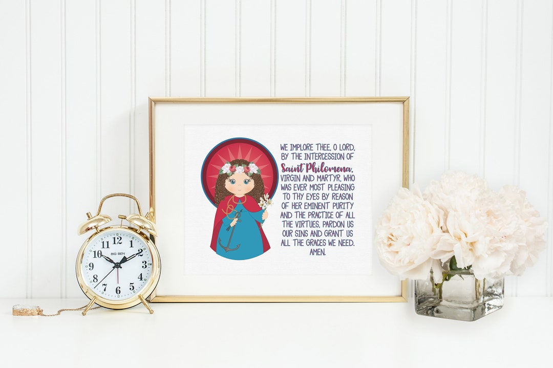 Saint Philomena Prayer Print. Saint Philomena Wall Art Poster. Nursery ...