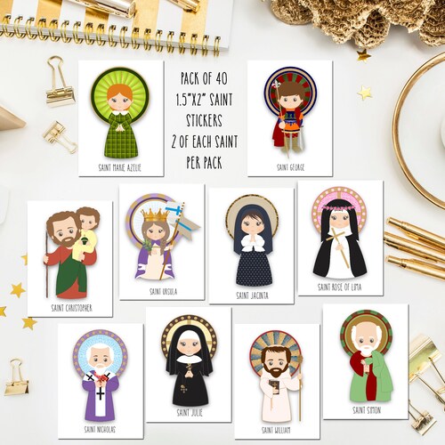 Set of 20 Saint Stickers. Kids Saint Stickers. First Communion - Etsy