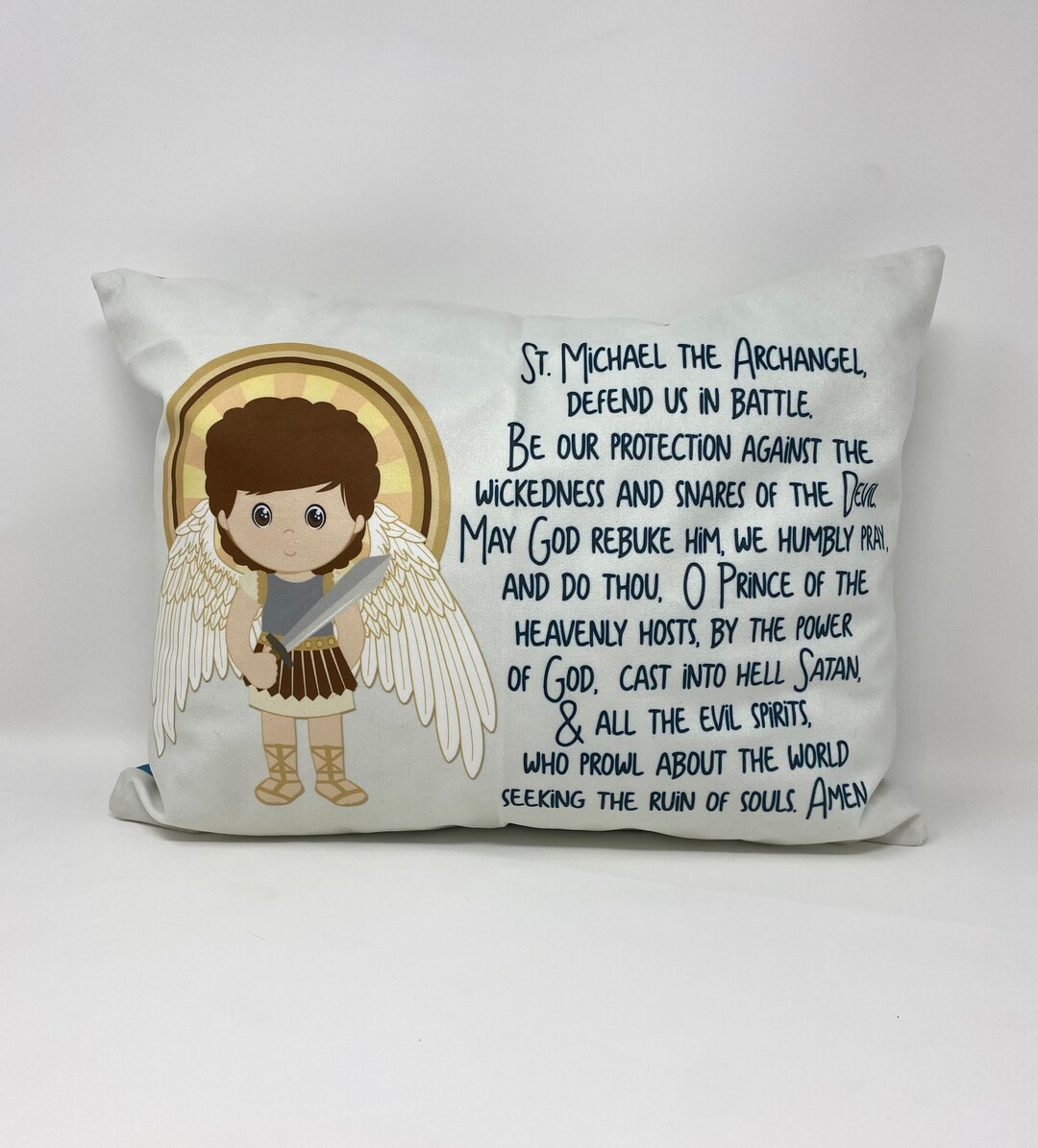 Saint Michael the Archangel Pillow. Baptism Gift. Nursery Decor ...