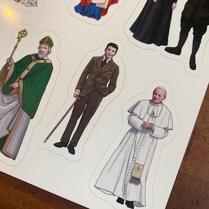 Set of 26 - 2" Vinyl Waterproof Saint Stickers. 8.5" X 10.5" Saint ...