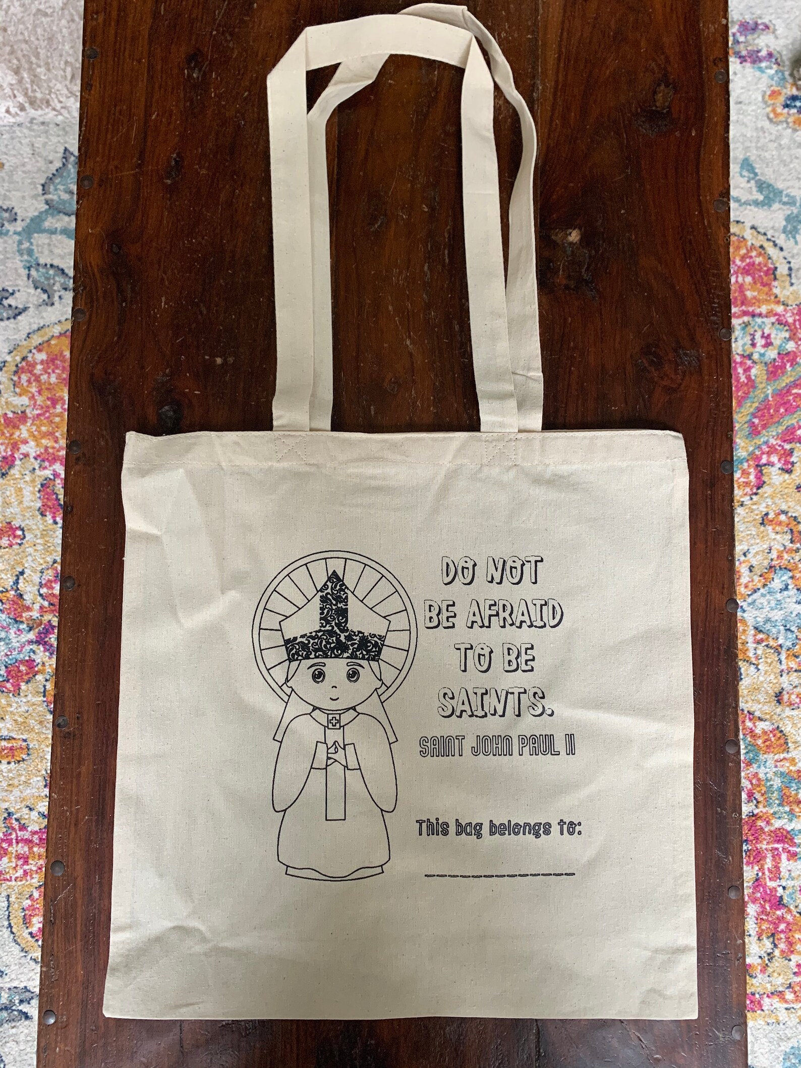 Mass Bag With Kids Coloring Tote Bag. Do Not Be Afraid to Be - Etsy