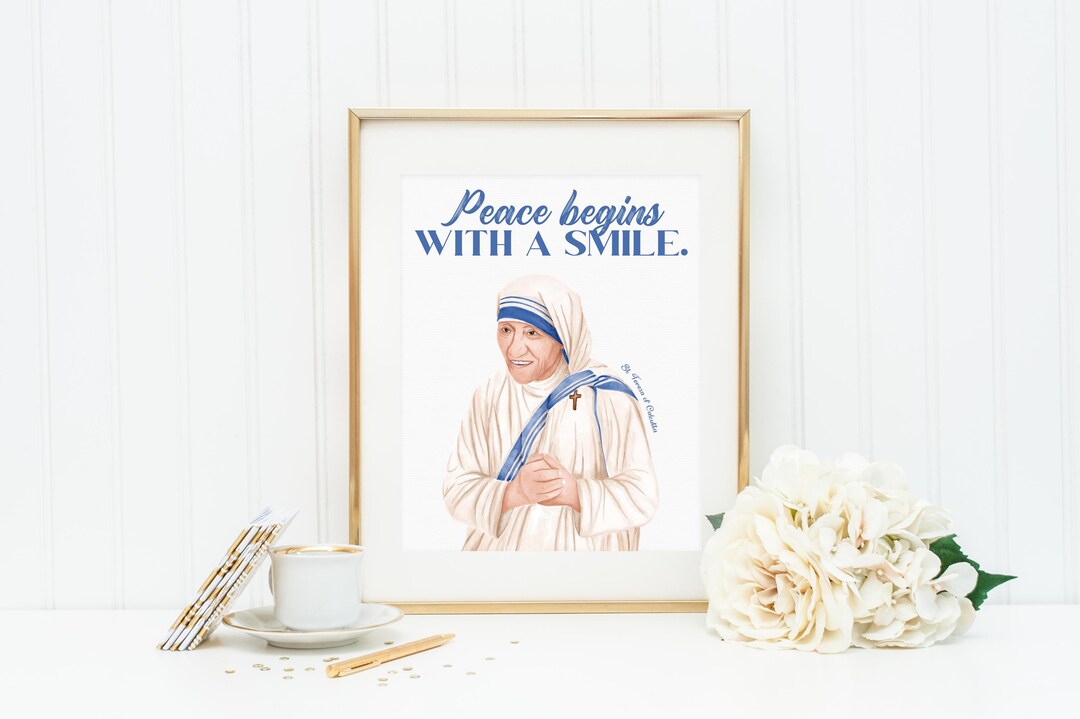 Mother Teresa of Calcutta Poster Print. Mother Teresa Portrait Art ...
