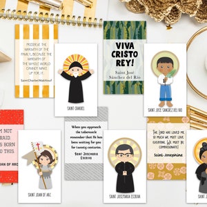 Set of 75 Saint Cards With Quotes. Kid Saint Keychain Set. First ...