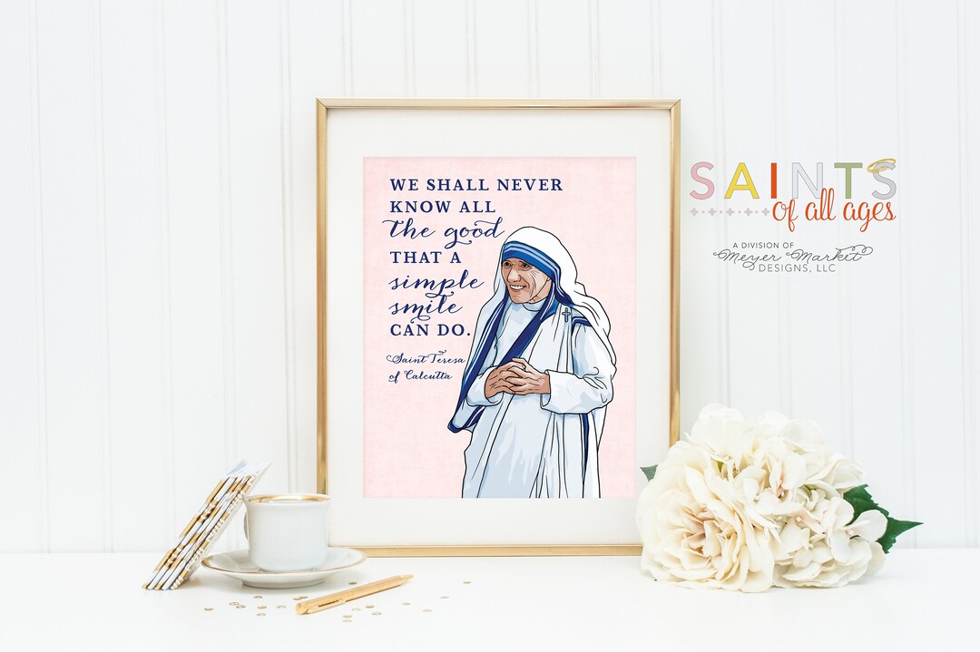Mother Teresa of Calcutta Poster Print. Mother Teresa Portrait Art ...
