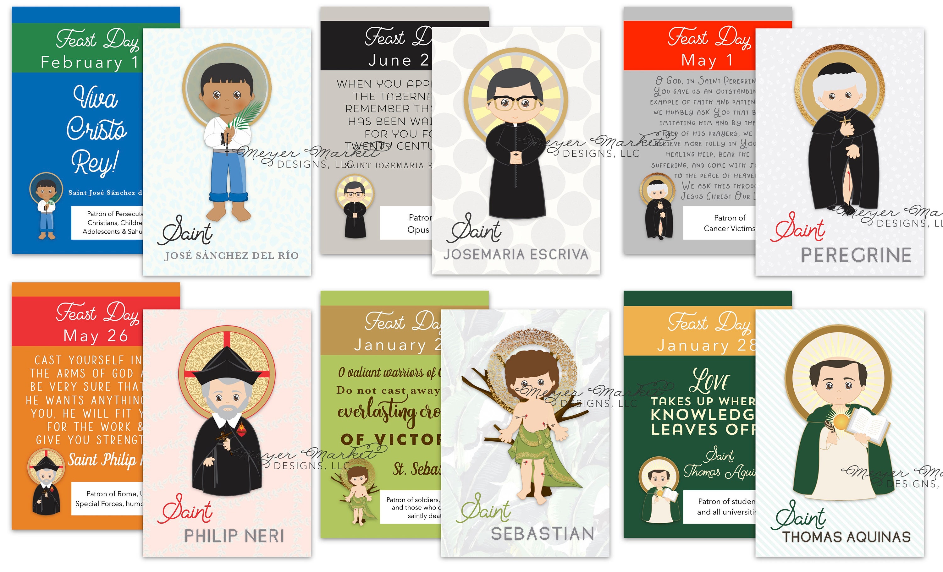 Inspirational Men Saints Learning Cards. Set of 27 Catholic | Etsy