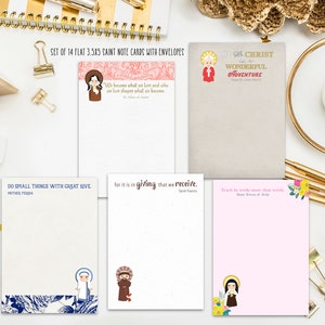 Set of 14 Assorted Saint Note Cards and Saint Patterned Envelopes ...