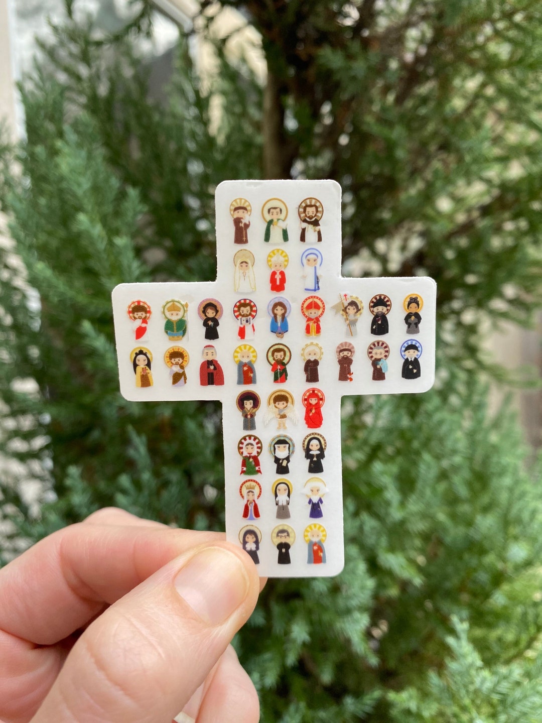 3" Vinyl Waterproof Catholic Saints Cross Sticker. IHS Cross Sticker ...