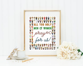 All You Holy Men and Women Pray for Us Poster Print. Catholic | Etsy