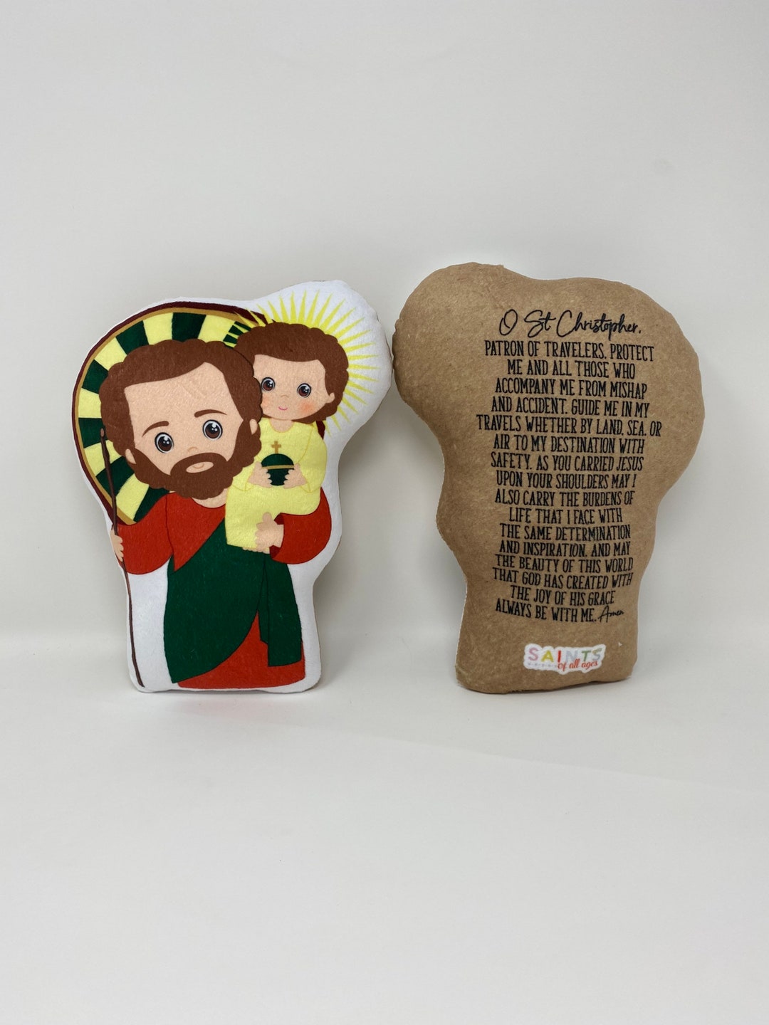 St. Christopher Stuffed Saint Doll. Saint Gift. Easter Gift. Baptism ...