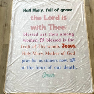 Marian Blanket With Hail Mary Prayer Ultra Soft Throw Blanket. Hail ...