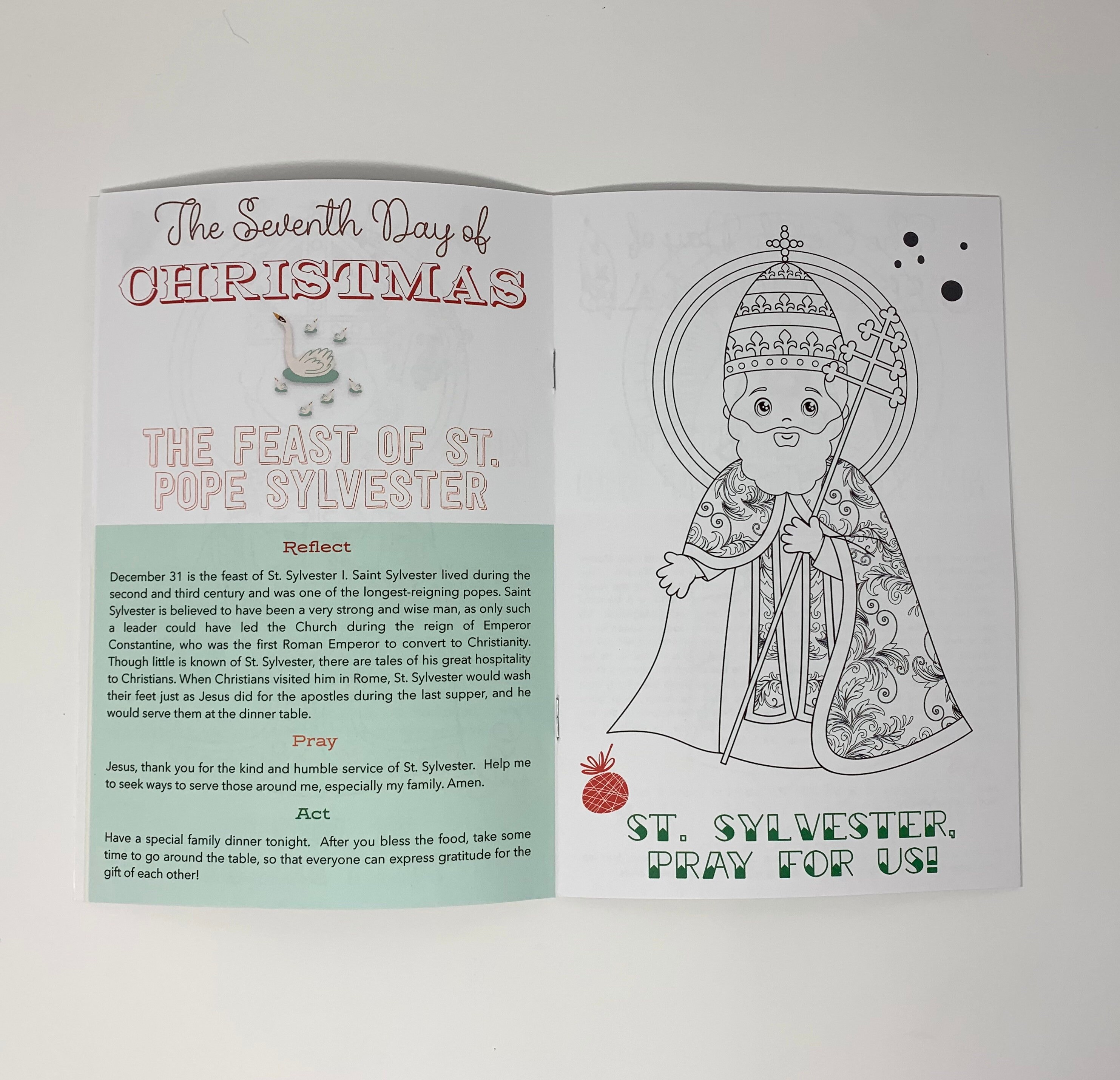 Celebrating the 12 Days of Christmas With the Saints Coloring Book. 6x9 ...