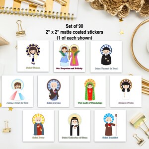 Set of 90 Saint Stickers SET 5. Kids Saint Stickers. First Communion ...
