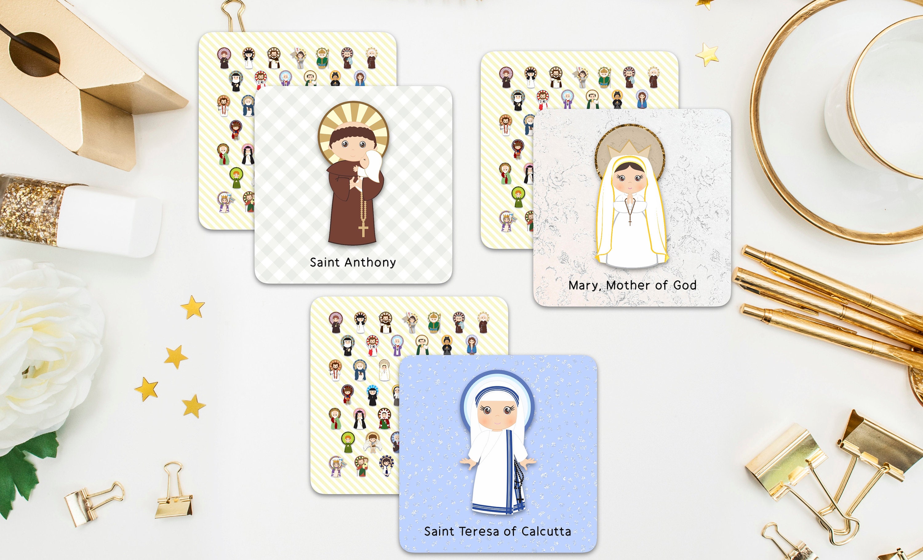 Saint Memory Game Card Set. Set of 20 Saint Memory Cards. - Etsy