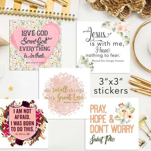 Set of 9 3 Saint Stickers SET 2. Inspirational Saint - Etsy