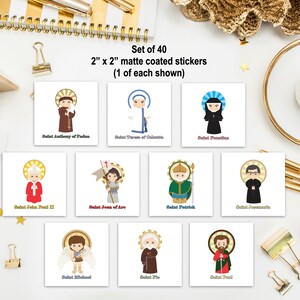 Set of 40 Saint Stickers SET 3. Kids Saint Stickers. First Communion ...