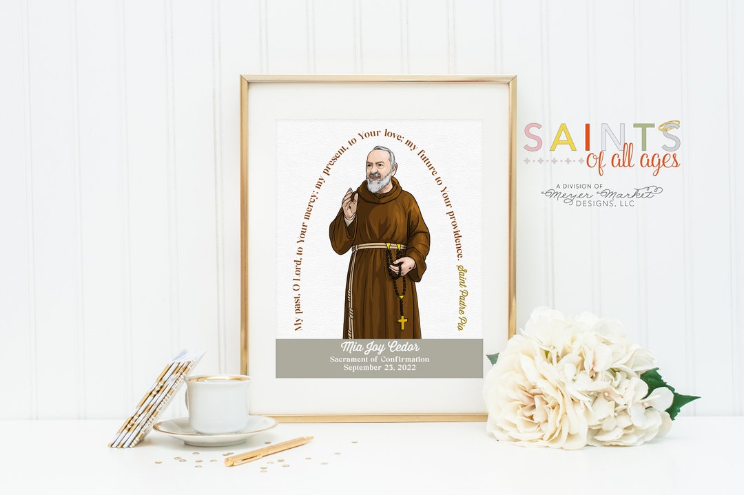Customized Saint Padre Pio Poster Print. St. Pio Wall Art Poster. First ...