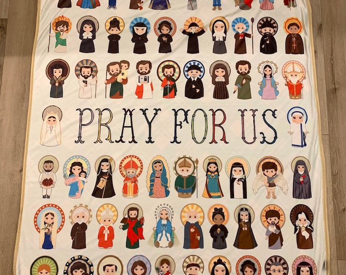 Holy Saints of Heaven Catholic Throw Blanket Catholic Children's Gift ...