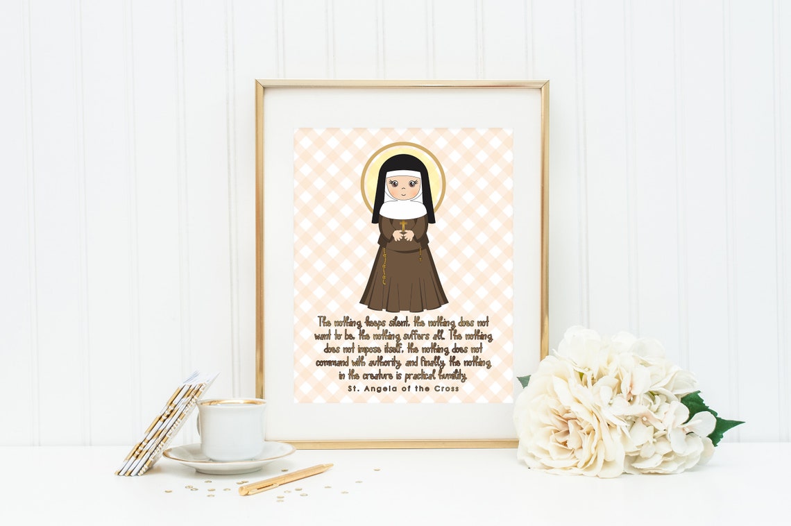 Saint Angela of the cross poster print. St Angela Wall Art | Etsy