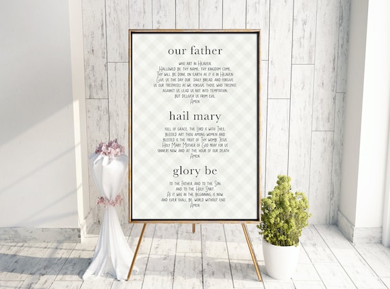 Our Father Hail Mary & Glory Be Art Print. 24x36 Prayer Print - Etsy