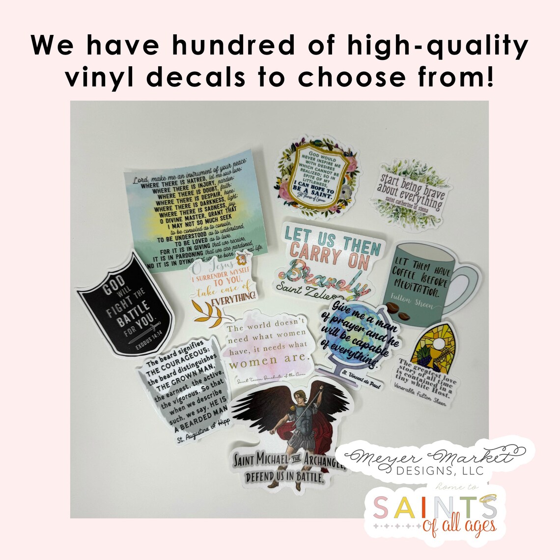 Marian 3" Waterproof Vinyl Saint Stickers. Kids Water Bottle Saint ...