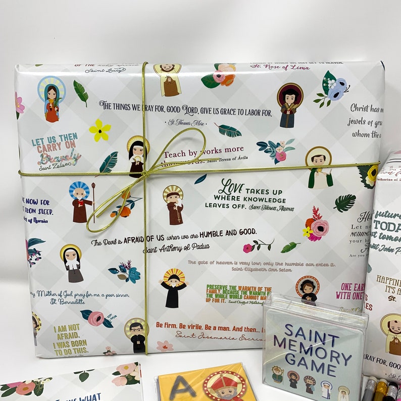 Catholic Saints Wrapping Paper. Saints Prayer Wrapping Paper | Etsy