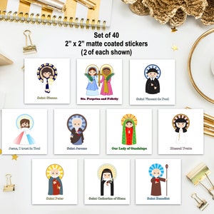 Set of 40 Saint Stickers SET 4. Kids Saint Stickers. First Communion ...