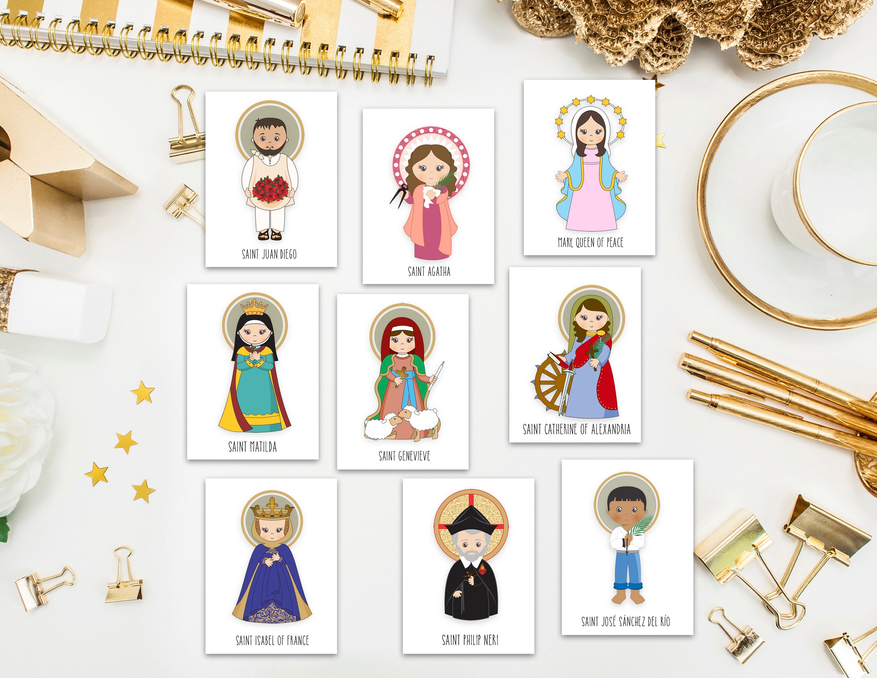 Craft Supplies & Tools Female Saint Sticker Sheet Stickers etna.com.pe