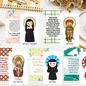Set of 75 Saint Cards With Quotes. Kid Saint Keychain Set. First ...