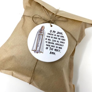 Our Lady of Fatima Wooden Christmas Ornament. Baptism Gift. Mary ...