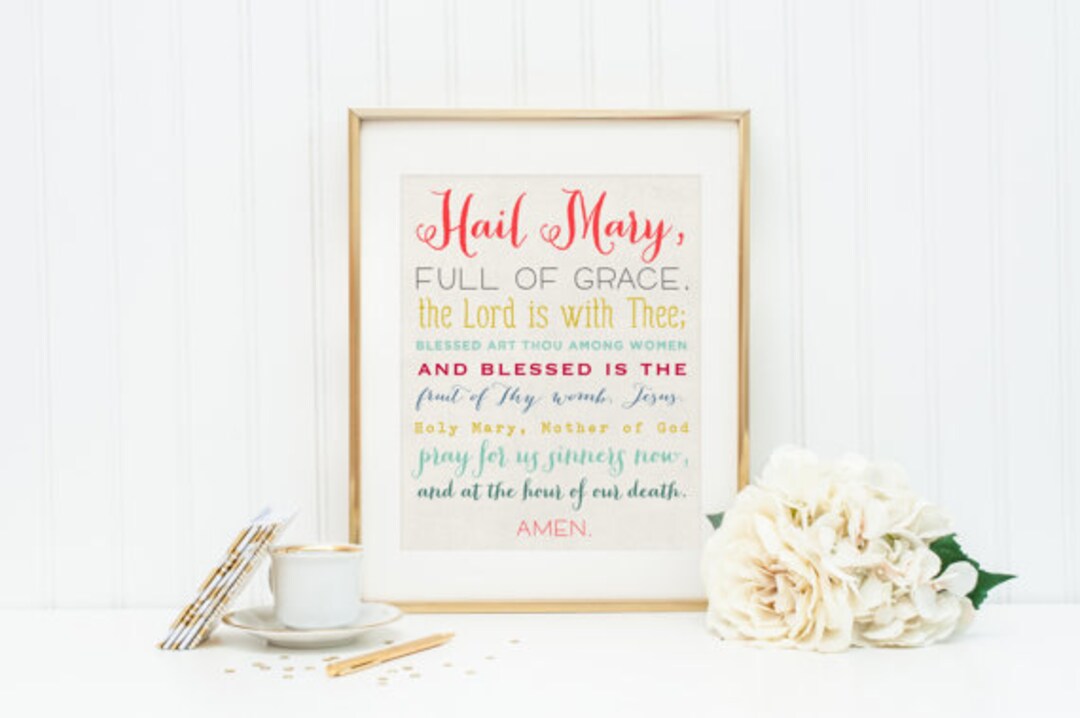 Hail Mary Print. 8 X 10 Hail Mary Print. 8x10 Matted to 11 X 14 ...