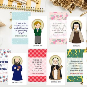 Set of 75 Saint Cards With Quotes. Kid Saint Keychain Set. First ...