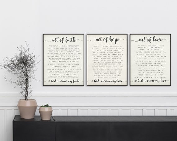 Act of Faith Hope and Love Prayer Print Art Prints. Christian - Etsy