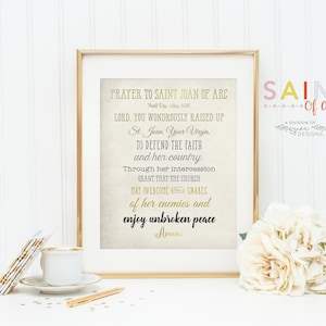 Saint Joan of Arc Prayer Poster Print. Saint Joan Wall Art Poster ...