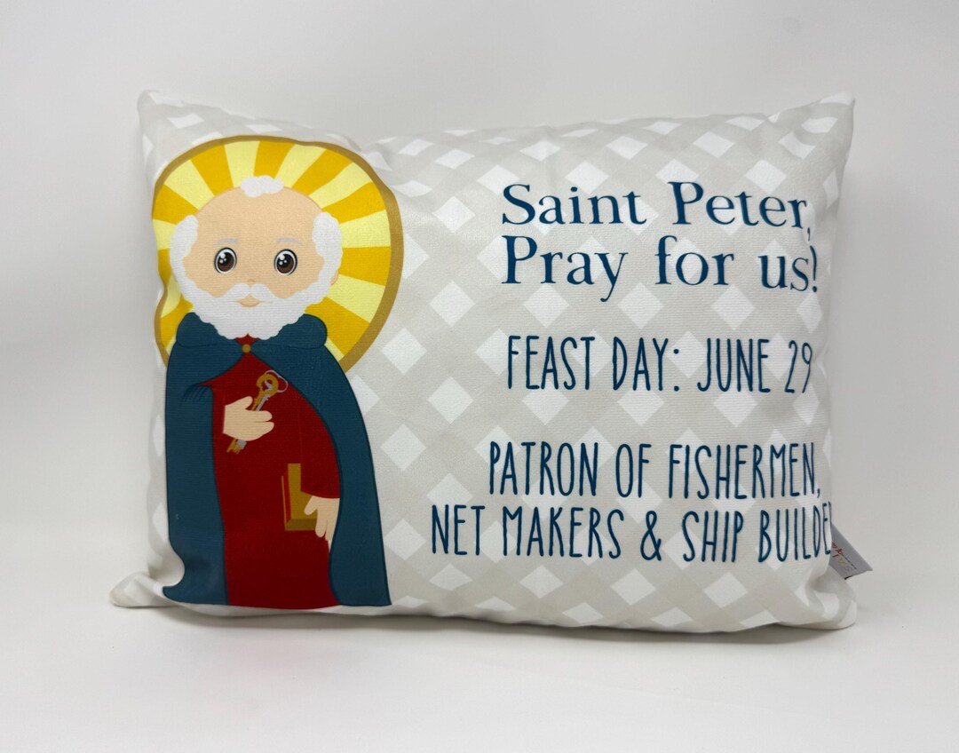Saint Peter Pillow. Saint Peter Prayer Pillow. Baptism Gift. First ...