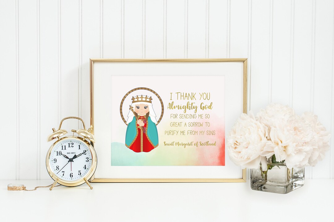 Saint Margaret of Scotland Prayer Print. Saint Margaret Wall Art Poster ...