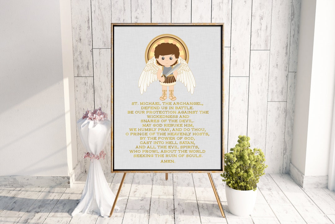 St. Michael the Archangel Poster Print. Saint Michael Wall Art Poster ...