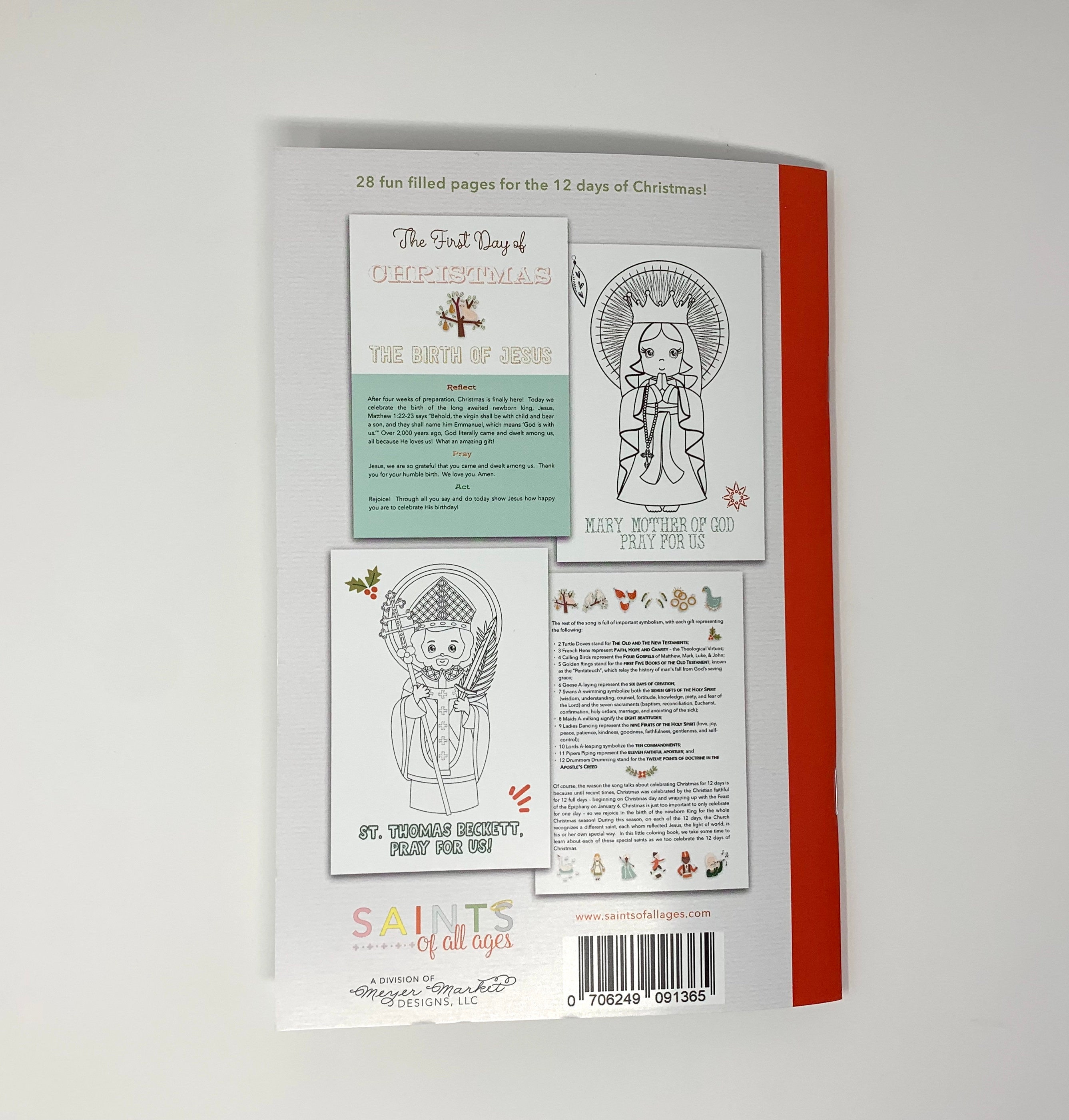 Celebrating the 12 Days of Christmas With the Saints Coloring Book. 6x9 ...