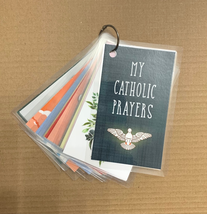 Set of 12 My Catholic Prayers Card Set. Kid Catholic Prayer | Etsy