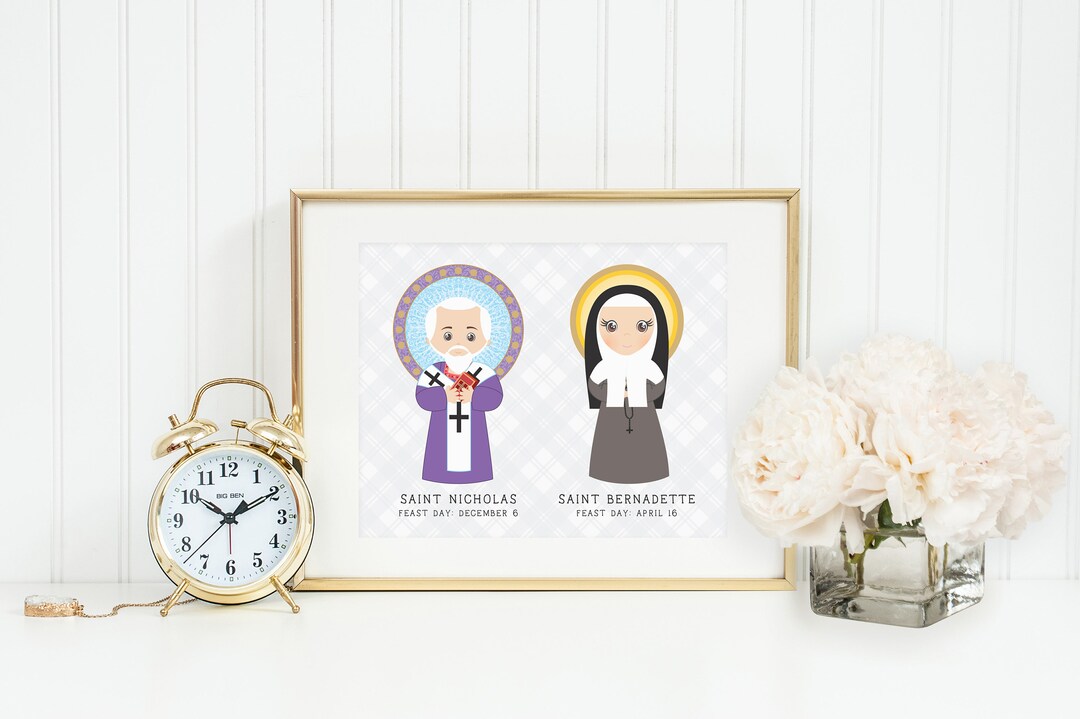 Custom Saint Poster Print. You Pick the Saints With Feast Days Wall Art ...