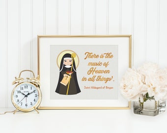 Saint Hildegard of Bingen Poem Catholic Saint Quote Wall Art | Etsy