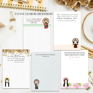 Set of 14 Assorted Saint Note Cards and Saint Patterned Envelopes ...