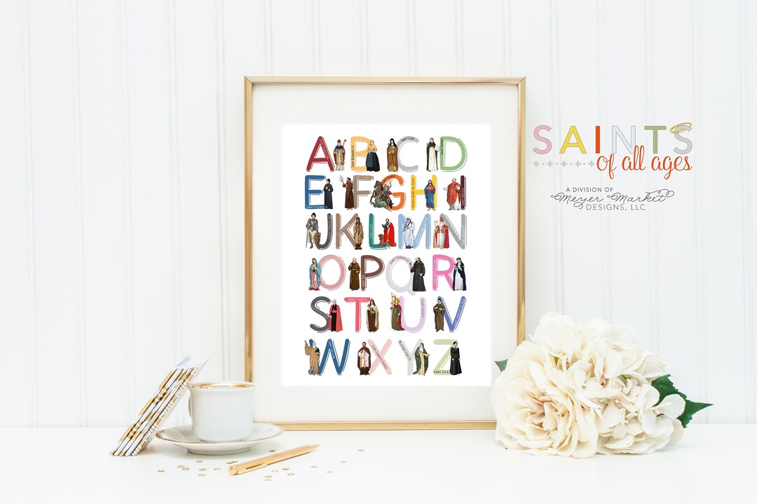 Saint ABC Poster Print. Catholic ABC Wall Art Poster. First Communion ...