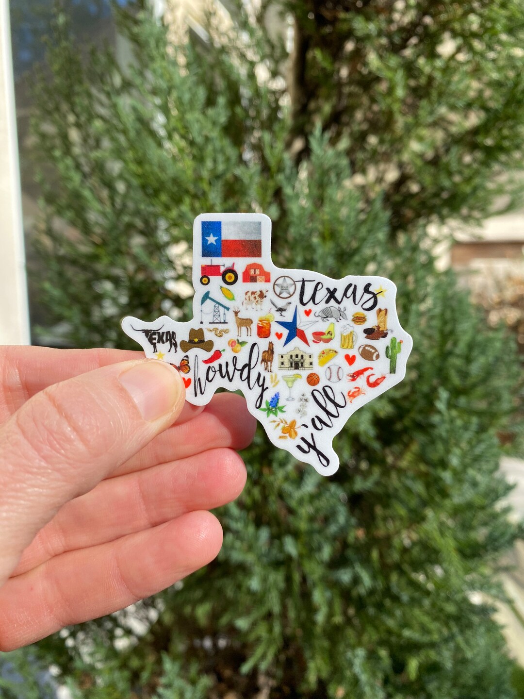 2.5" Vinyl Waterproof State of Texas Sticker. Texas Water Bottle ...