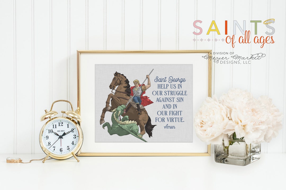 Saint George Poster Print. St George Wall Art Poster. Nursery Art. Kids ...